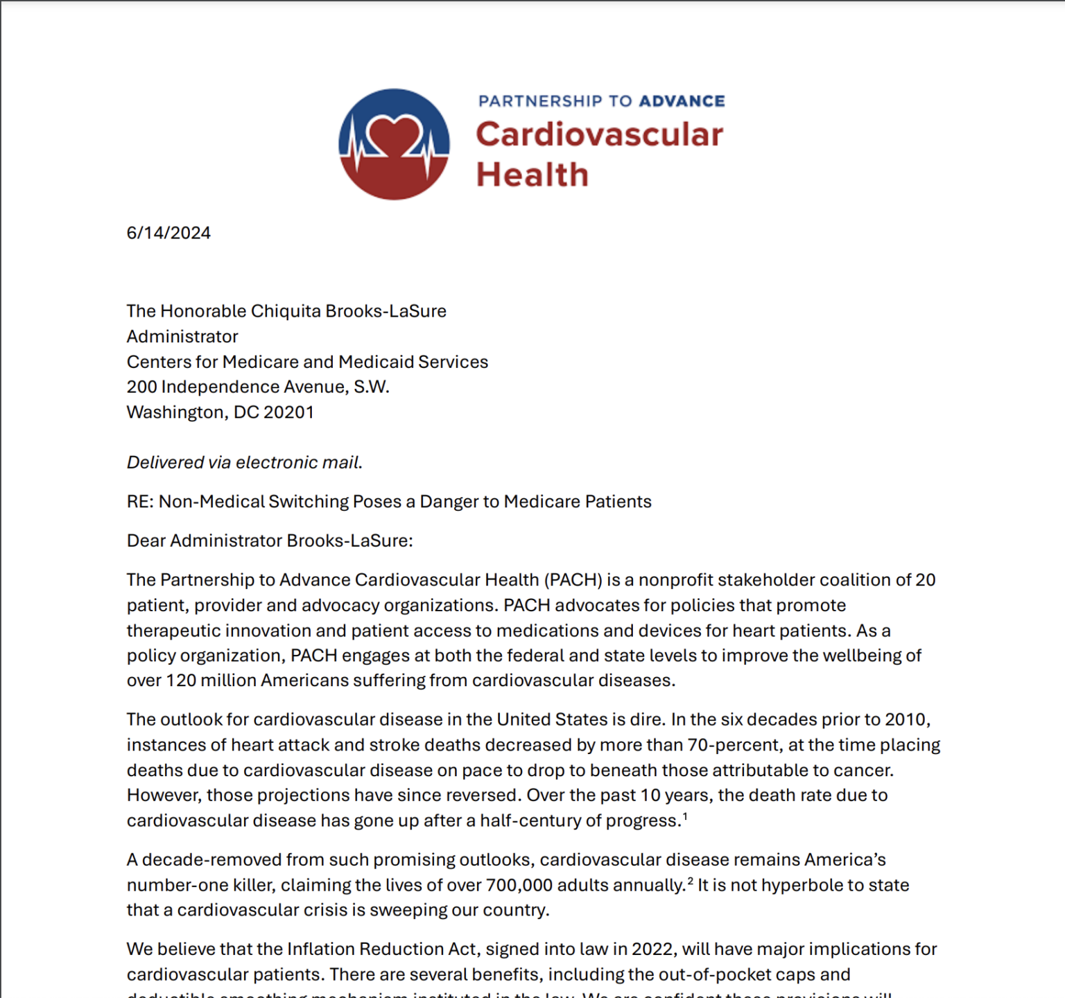 Non-Medical Switching - Partnership to Advance Cardiovascular Health